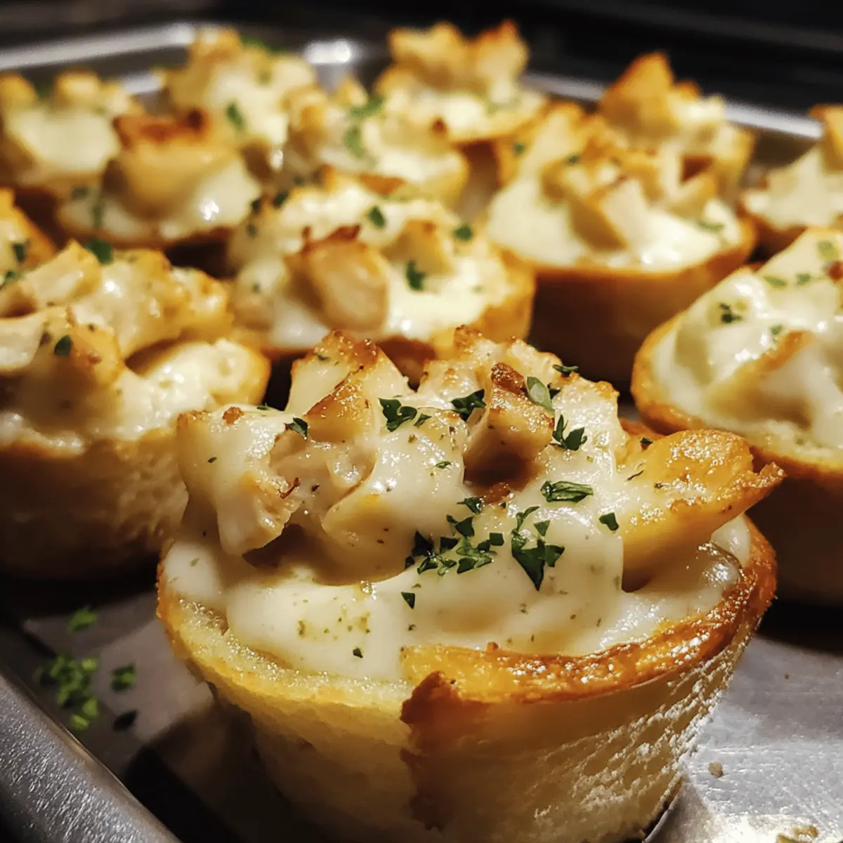 Easy Mini Chicken Alfredo Cups: Creamy Comfort in Every Bite