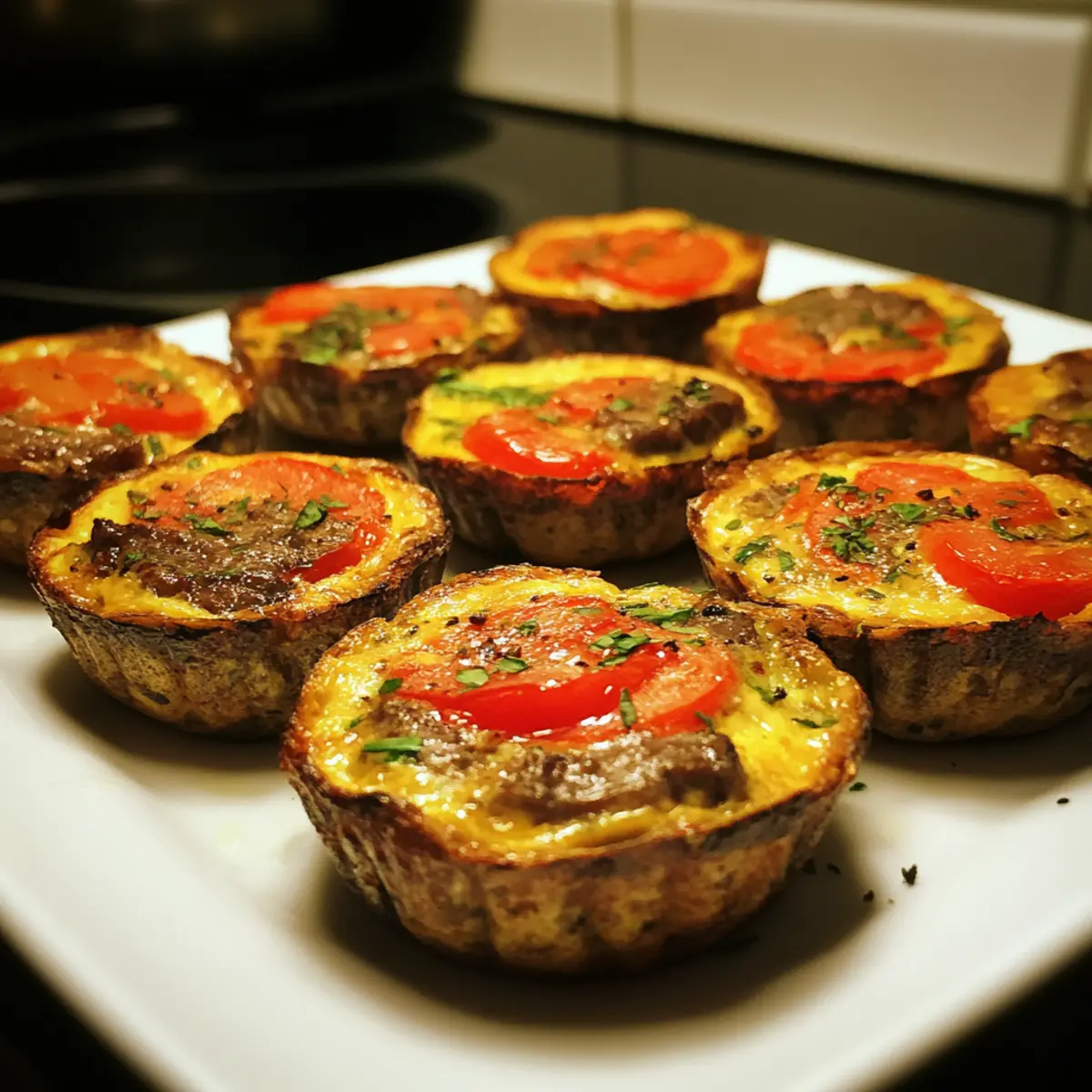 Easy Mini Veggie & Beef Frittatas - Delicious Morning Energy